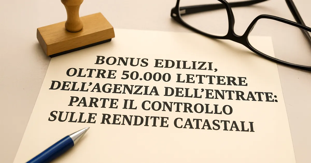 Bonus edilizi, oltre 50.000 lettere dell’Agenzia delle Entra · Risoluto